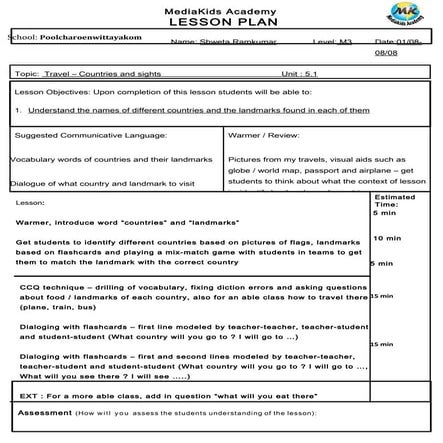 Practicum Genre Lesson Plan | DOC