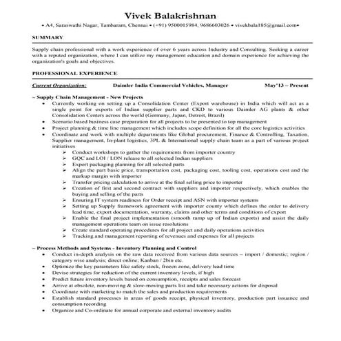 Vivek Balakrishnan_CV | PDF