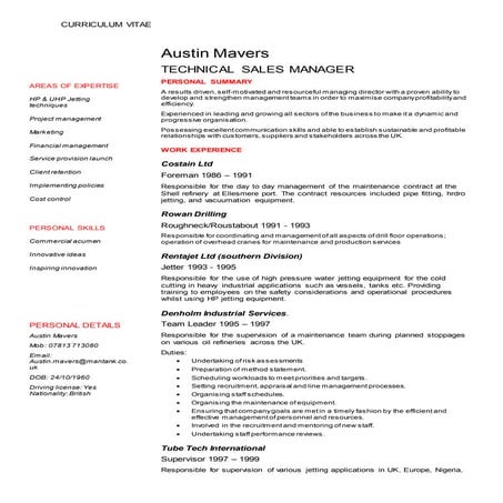 CV Mark Jones | PDF