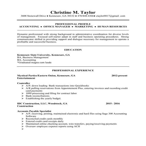 Christine Taylor Resume 5-17-16 | PDF