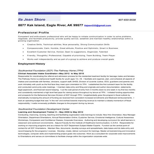 ILA JEAN SKORE RESUME 02.2016