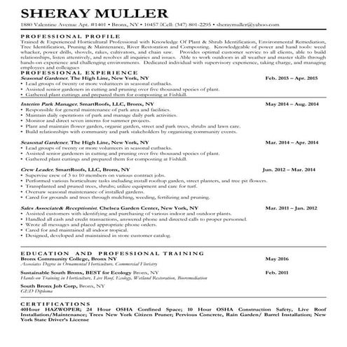 Sheray Muller Resume 2015 | DOC