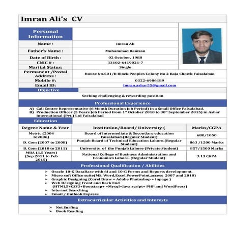 imranali cv | DOC