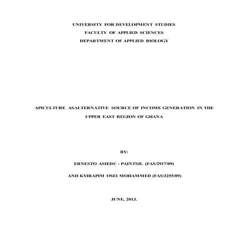 Project on Apiculture | DOCX