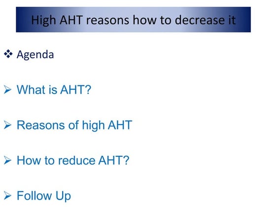AHT action plan | PPTX | Business | Business and Finance