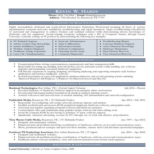 DUSTIN'S RESUME | DOC