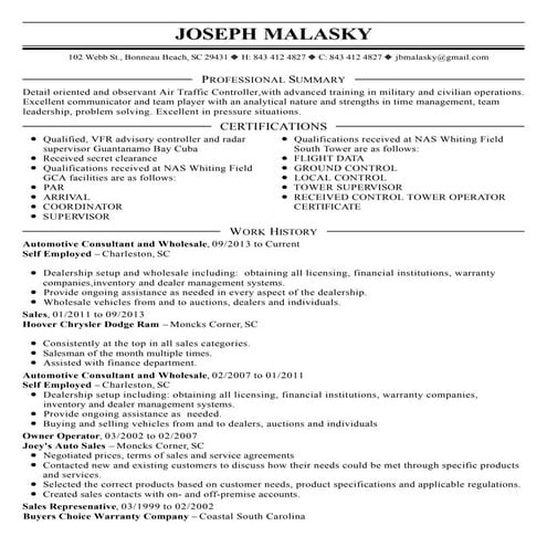 JOSEPH MALASKY Resume 2 | PDF