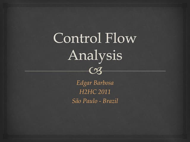 Control Flow Analysis Pdf Programming Languages Computing