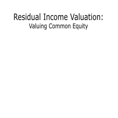 CFA-Chapter 8 Residual Income for valuation.pptx