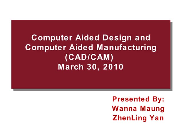 Introduction to CAD/CAM | PPTX