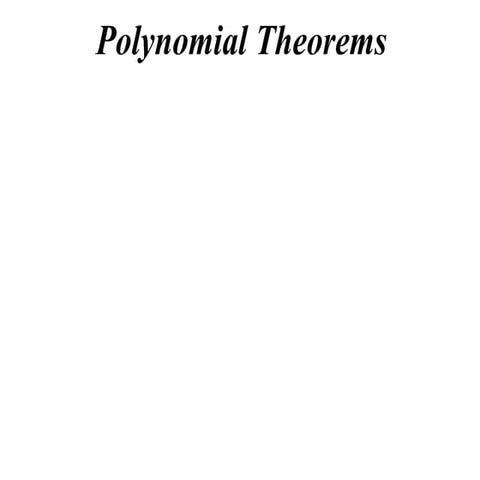 11X1 T13 04 polynomial theorems | PPT