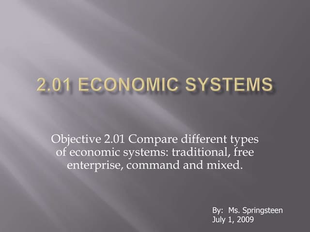 Review of economic systems and continuum | PPTX