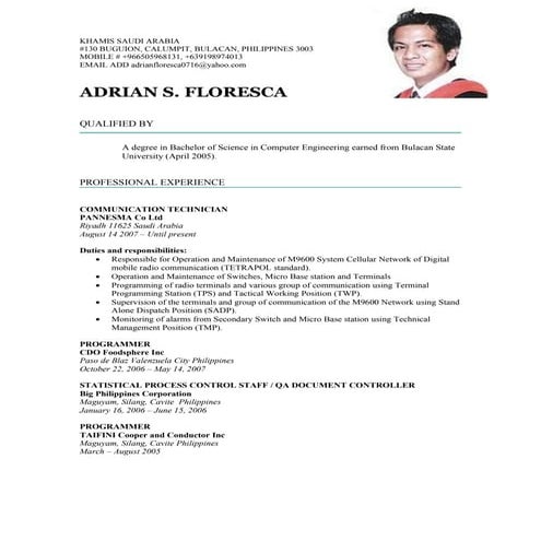 Adrian Floresca CV | DOC