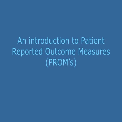 introductiontopatientreportedoutcomemeas | PPT