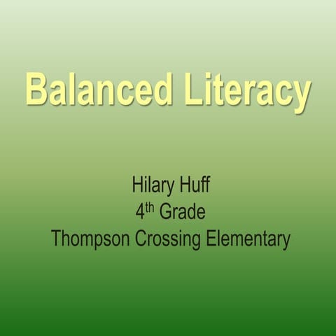 Balanced literacy reading program | PPTX