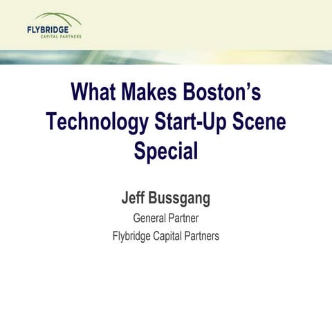 What Makes the Boston Start-Up Scene Special? | PPTX | Venture Capital ...
