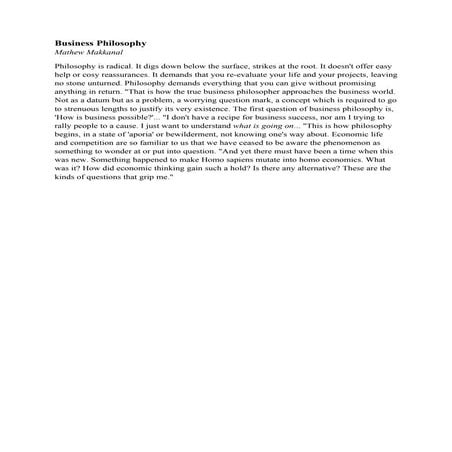 Business Philosophy | PDF