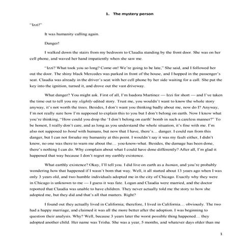 Children literature: The mystery of allegra | DOCX