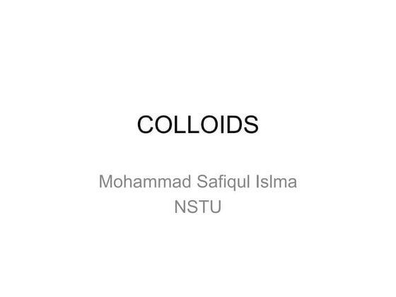 Colloidal system in food | PPT
