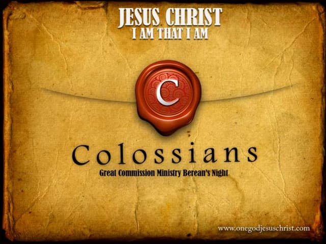 Exploring Pauls Letter To The Colossians Chapters 1 2