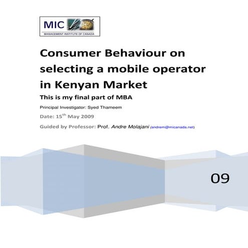 Consumer Behaviour for selecting telecom operator | PDF