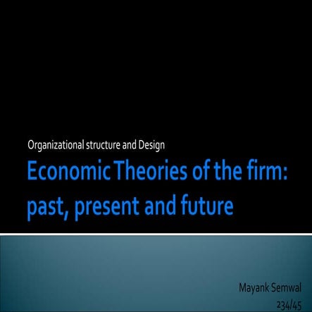 Economic theories | PPTX