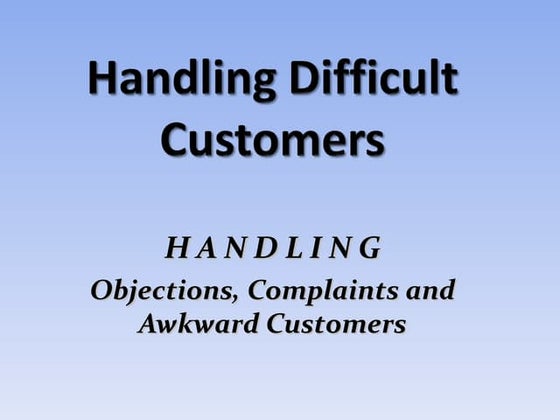 Customer handling Techniques | PPT