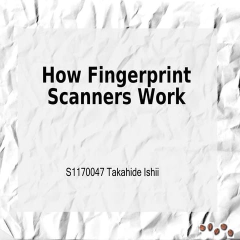 How Fingerprint Scanners Work | PDF