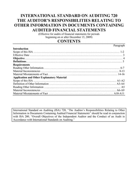 ISA: 700-Revised | PDF