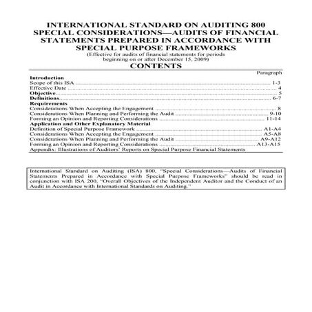 C:\Fakepath\Isa 800 Special Considerations—Audits Of Financial ...