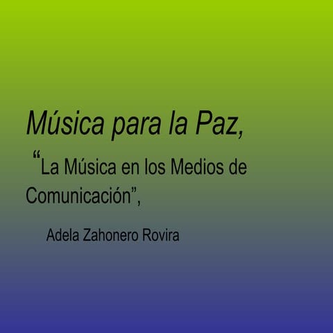 Musica para la paz | PPT