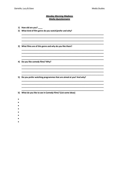Questionnaire | DOCX