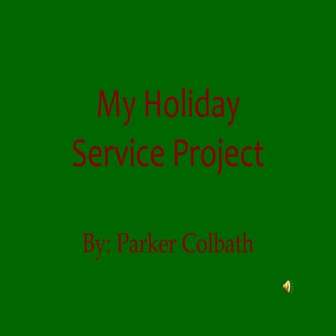 Holiday Service Project | PPTX