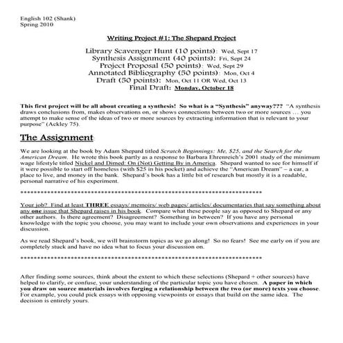 Writing project #1 eng 102 day | DOCX