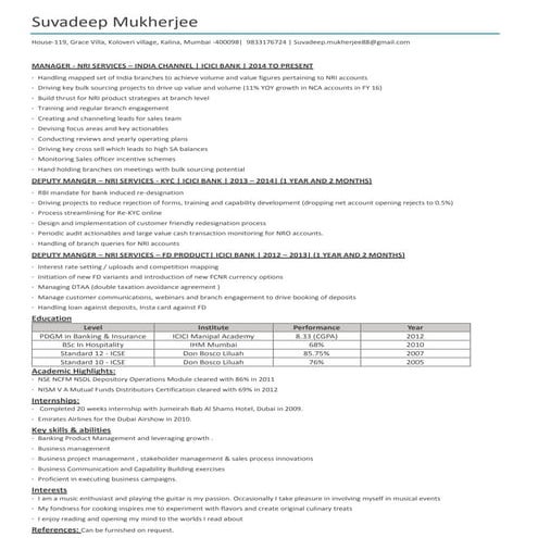 Suvadeep Mukherjee CV | PDF