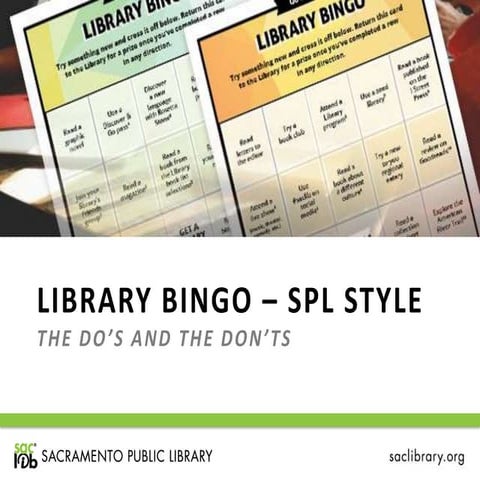 CCFB Library Bingo at Sacramento Library | PPT