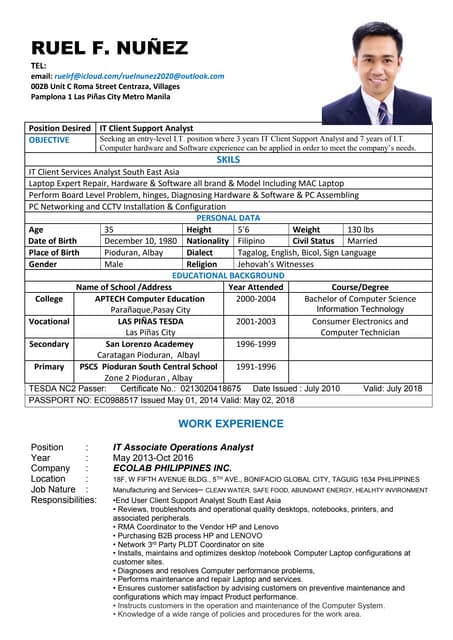 My Resume | DOC | Technology & Computing