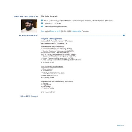 Tabish CV | PDF
