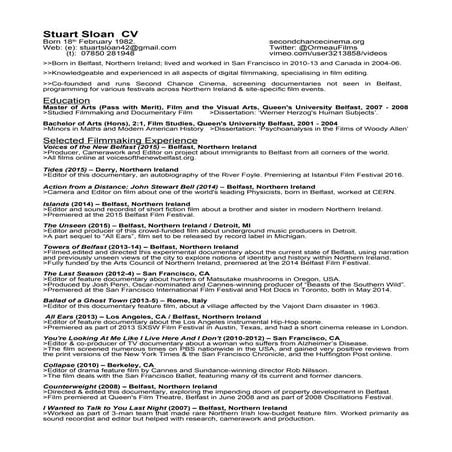 Stuart Sloan-CV | PDF