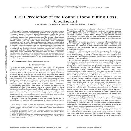 Cfd prediction-of-the-round-elbow-fitting-loss-coefficient- | PDF