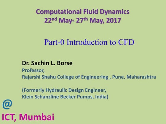 Computational Fluid Dynamics Cfd Ppt 5137