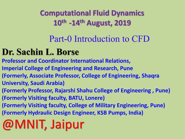 Computational Fluid Dynamics (CFD) | PPTX
