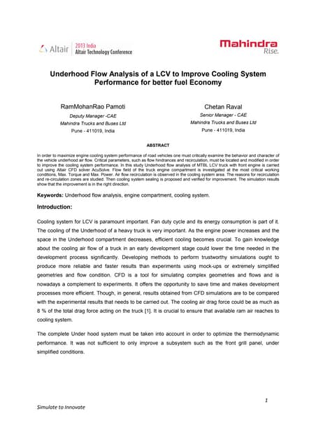 CFD Simulation and Heat Transfer Analysis of Automobile Radiator using Helical Tubes | PDF