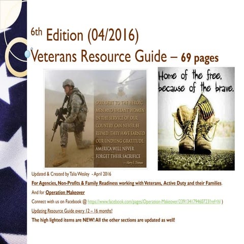 6th Edition Veterans Resources Guide - April 2016 | PDF | Government ...