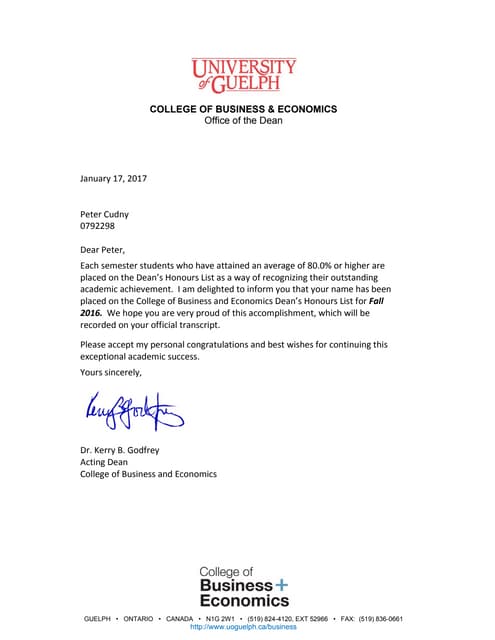 Letter From The Dean | PDF