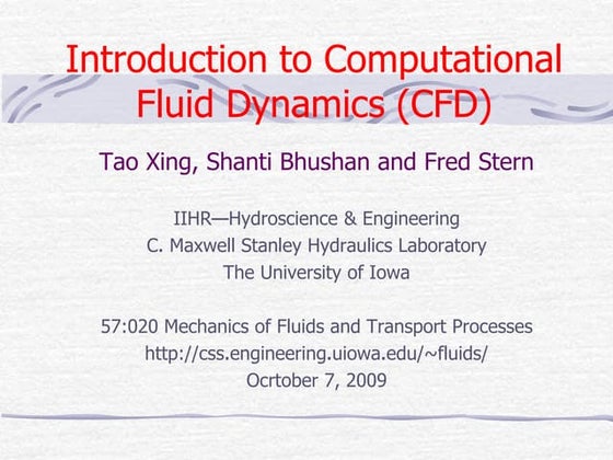 Computational Fluid Dynamics Cfd Pptx 3 D Graphics Computer Software And Applications