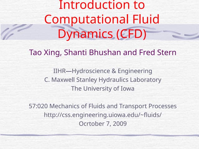 Computational Fluid Dynamics (CFD) | PPTX