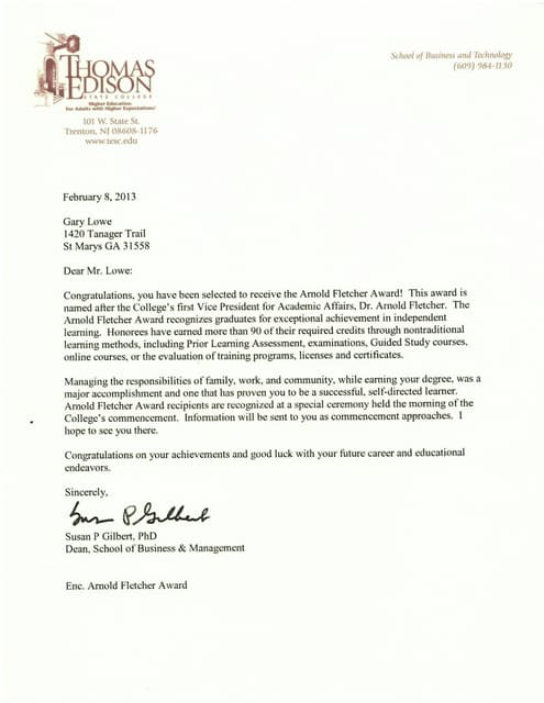 Bachelor Degree Letter | PDF