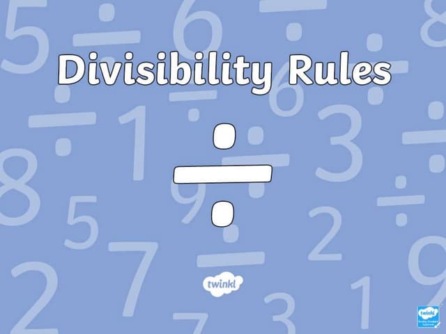 Divisibility Rules | PPTX