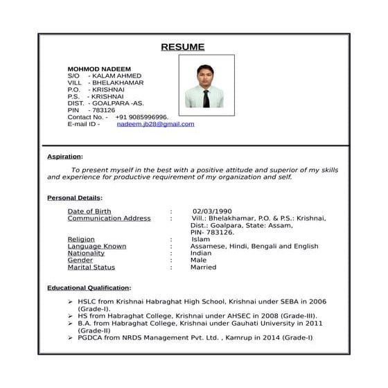 Nadeem Resume | PDF
